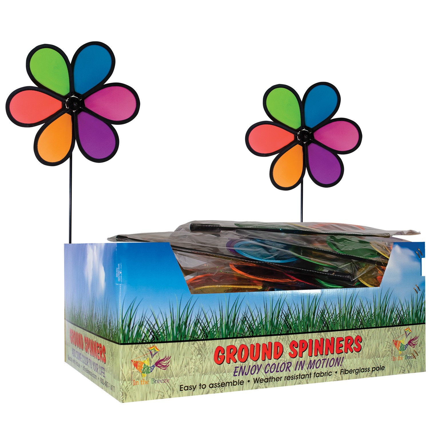 10in Neon Fusion Flower Spinner 60 Piece Display | In the Breeze ...